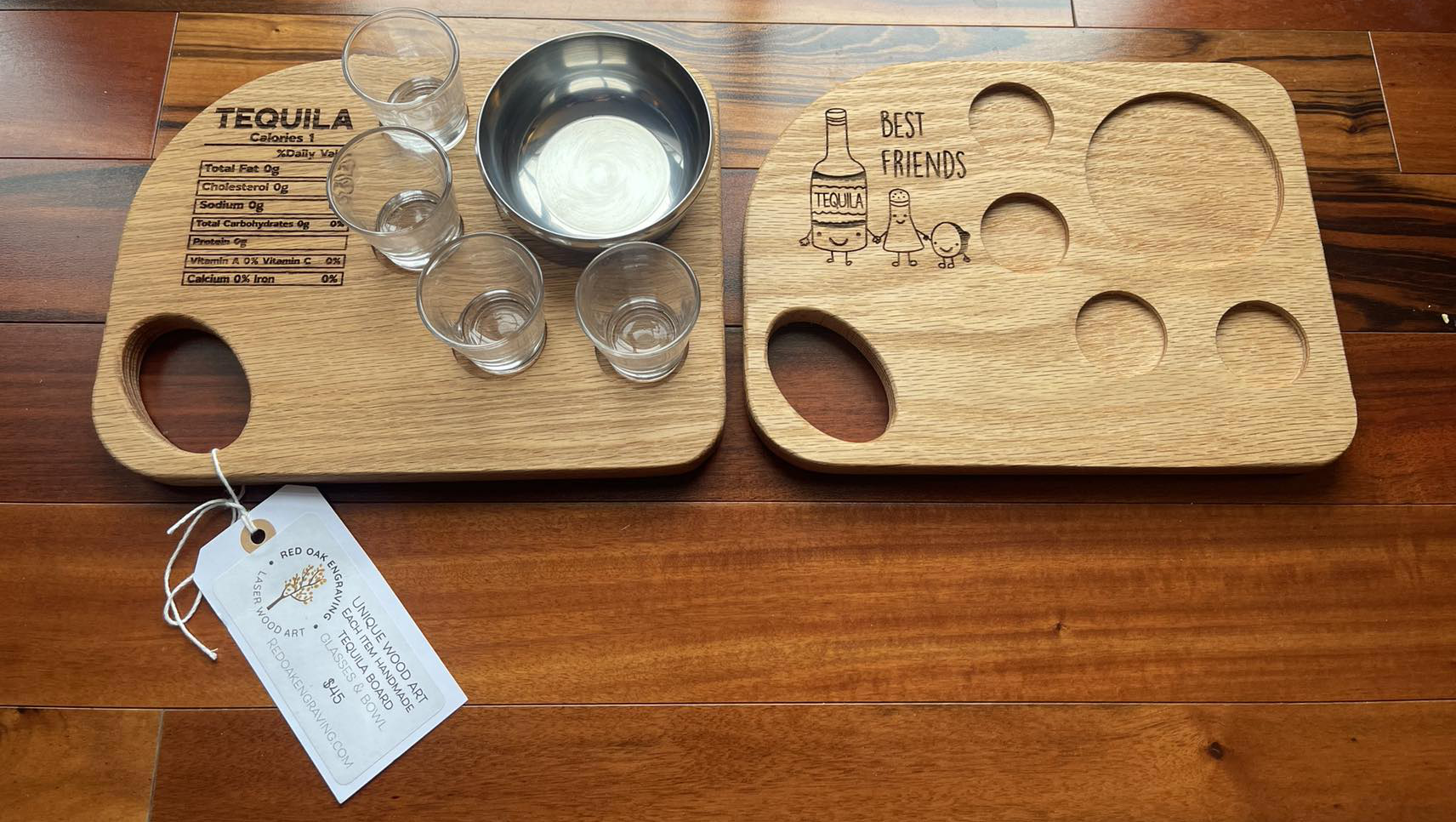 Tequila Cutting Board – Red Oak Engraving